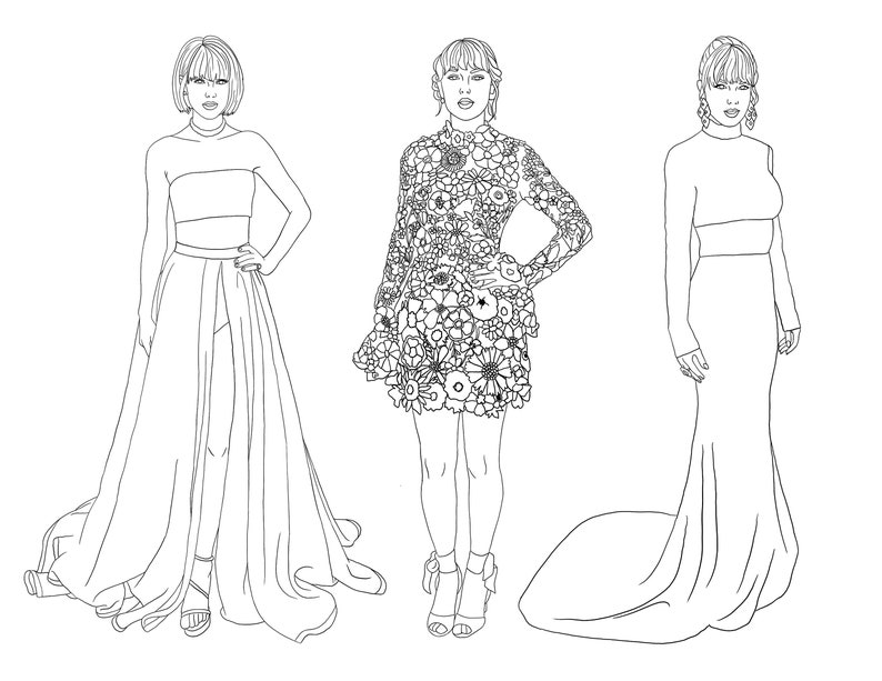 Taylor Swift Red Carpet | COLORING PAGE - Etsy