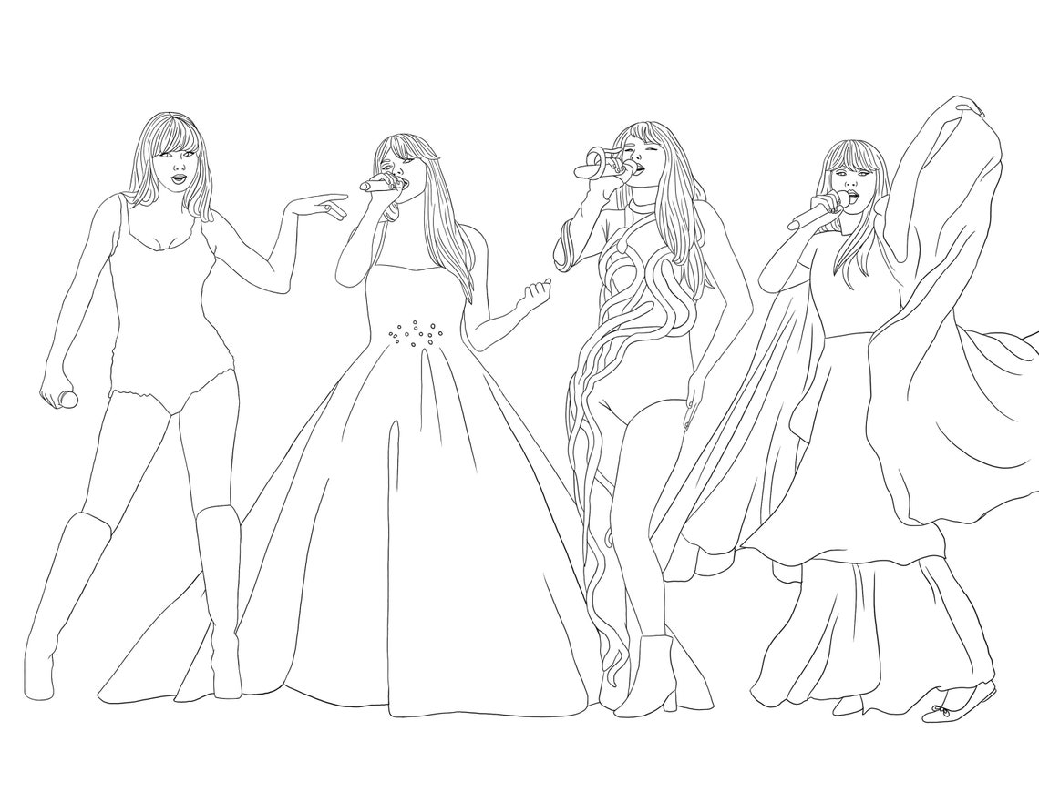 Taylor Swift ERAS TOUR Coloring Page | DOWNLOAD - Etsy