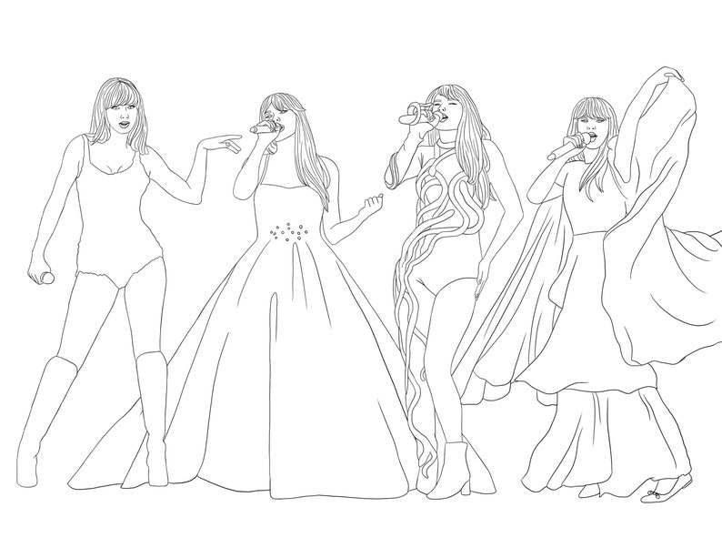 Taylor Swift ERAS TOUR Coloring Page | DOWNLOAD - Etsy