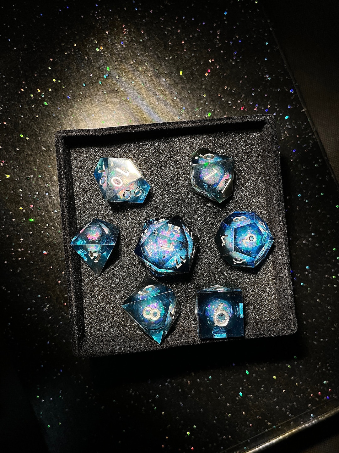 Liquid Core Resin Dice Set for Role Playing Games,galaxy Dungeons and ...