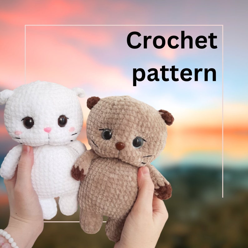 Crochet Amigurumi Pattern Little Kitten and Solid Colored Cat 2 in 1 ...