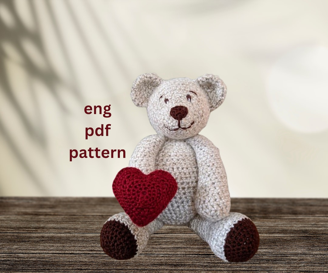 Valentines Toy, Valentines Bear, Amigurumi, Crochet Bear With Heart,the Love Bear - CROCHET PDF ...