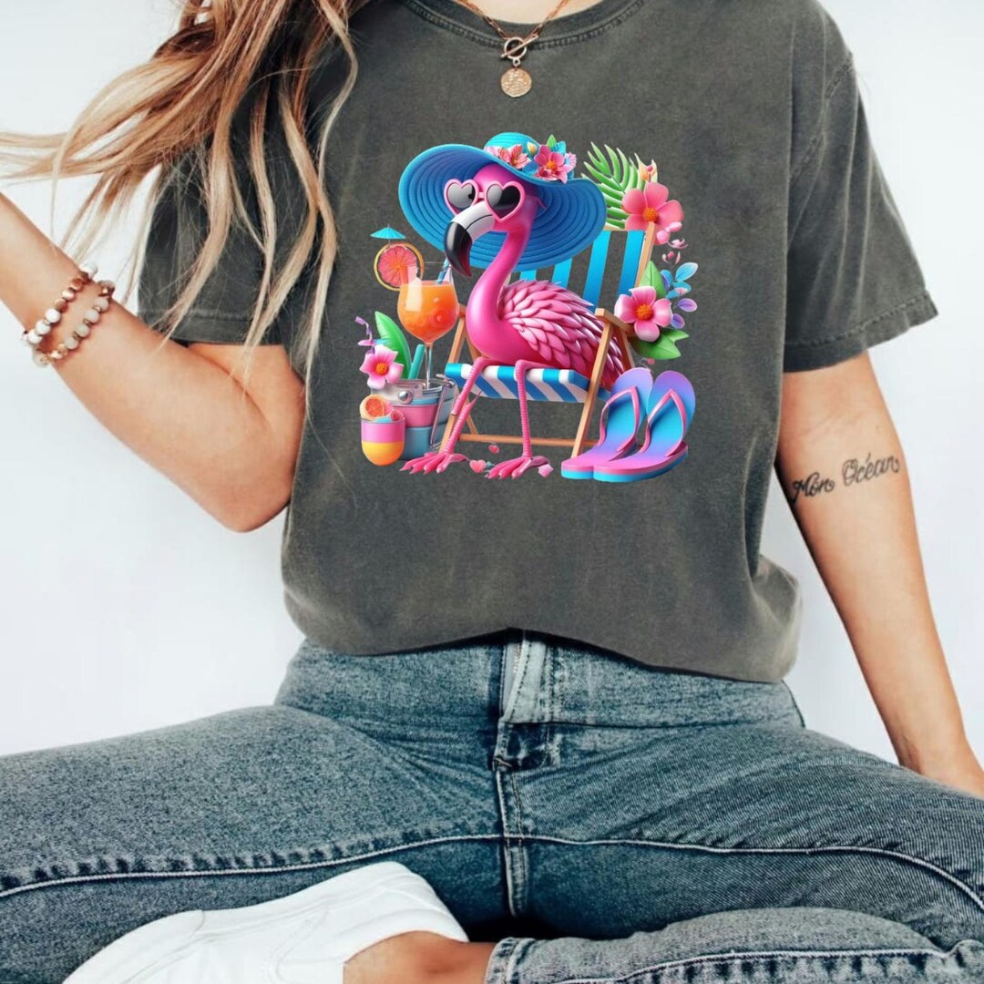 Flamingo Shirt Summer Shirt,animal Tropical Bird Pink Flamingo Shirt ...