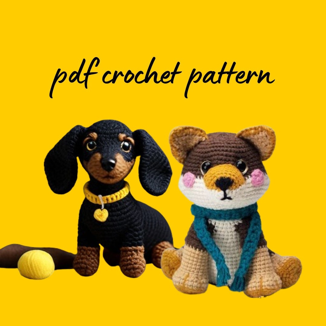 Puppy Amigurumi Crochet Pattern Plush Dog Crochet Stuffed Animals,puppy ...