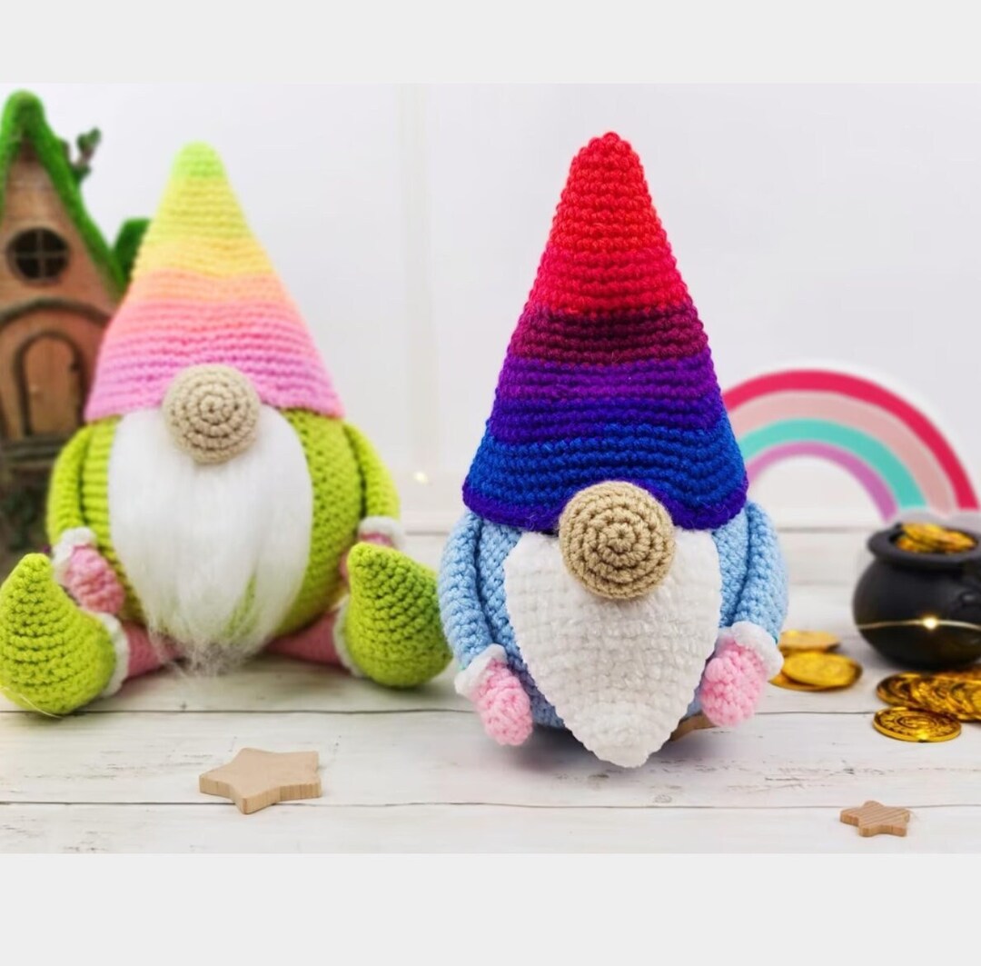 Crochet Patterns Rainbow Gnome, LGBT Gnome, Crochet Gift Gnome Pattern ...