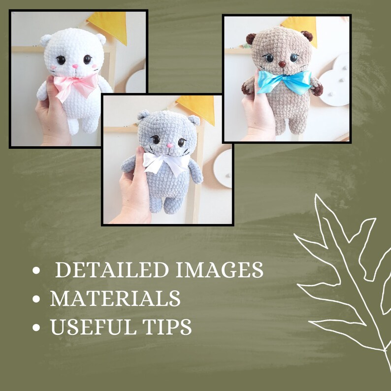 Crochet Amigurumi Pattern Little Kitten and Solid Colored Cat 2 in 1 ...