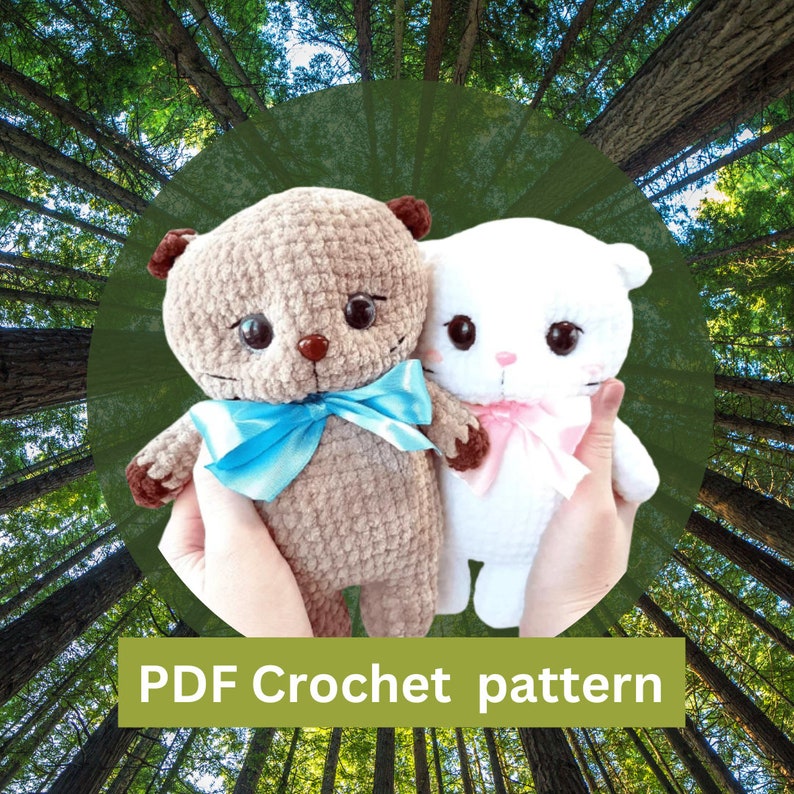 Crochet Amigurumi Pattern Little Kitten and Solid Colored Cat 2 in 1 ...