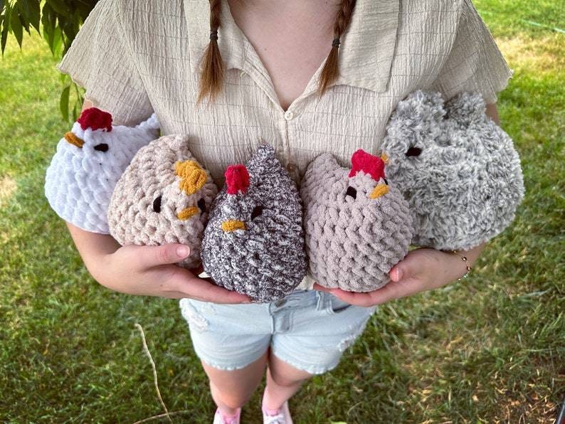 Chicken CROCHET ,,crochet Plush Chicken Pattern, Mama and Baby Chicken ...