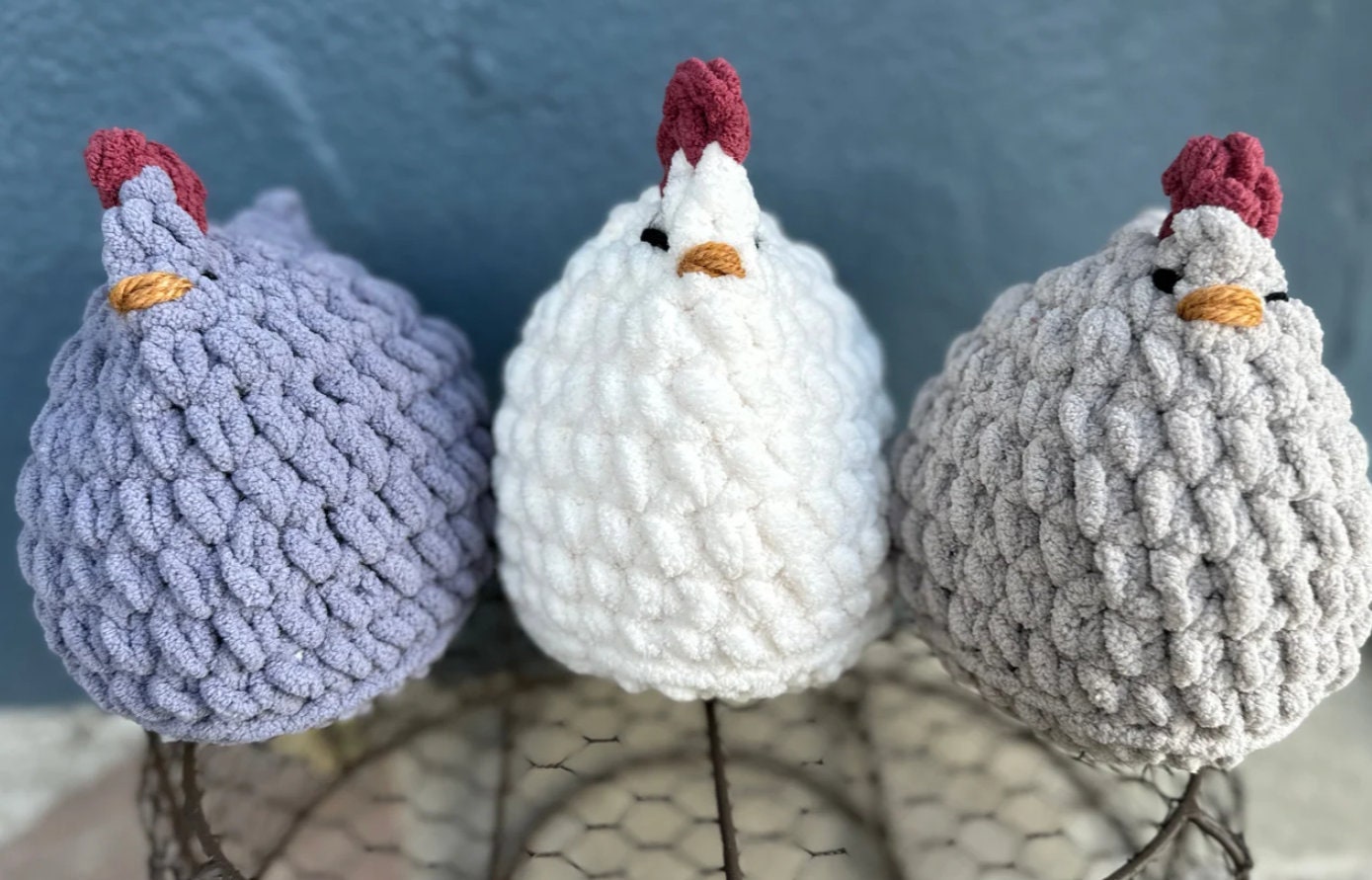 Chicken CROCHET ,,crochet Plush Chicken Pattern, Mama and Baby Chicken ...