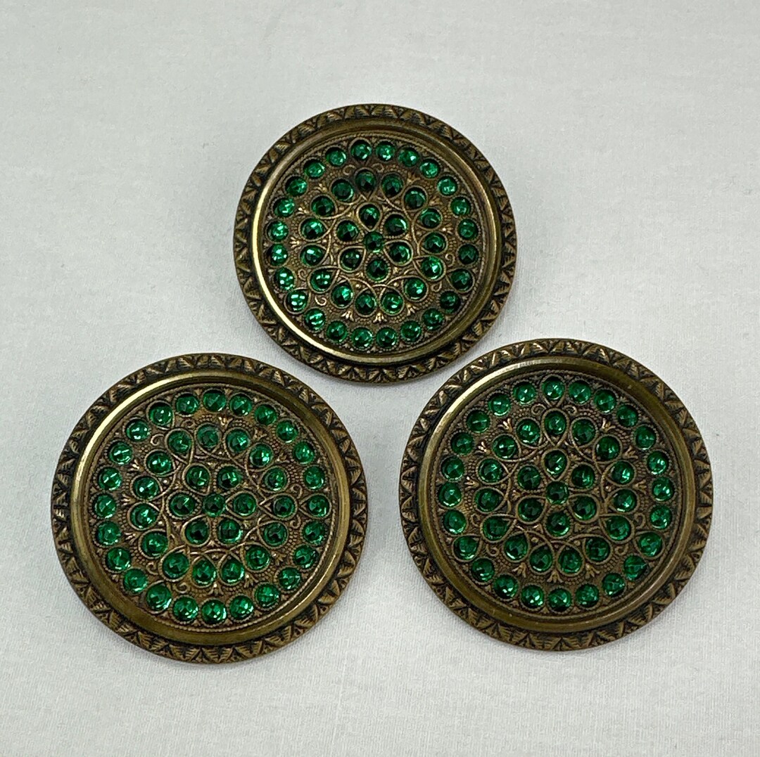 3 Large Victorian Rhinestone Buttons With Metal Shanks - Etsy