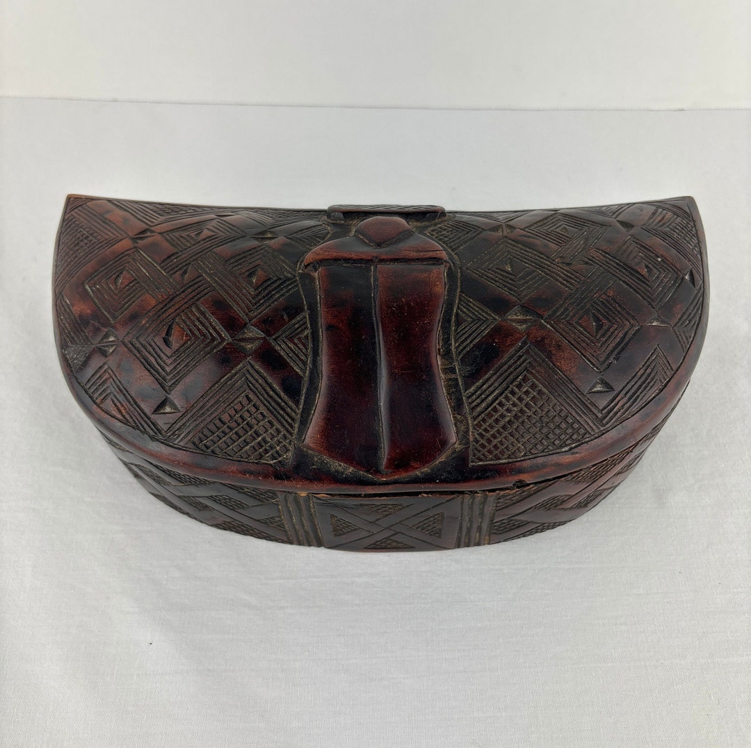 Hand Carved African Antique Tukula Box by Kuba Tribe By - Etsy
