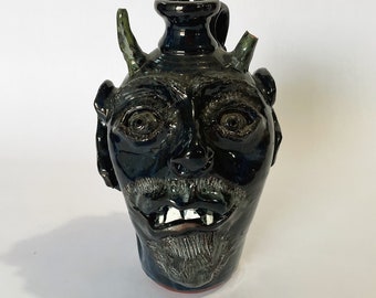 Rare 4 Face 4 Handle Folk Art Face Jug by Bobby Ferguson 1933-2005 - Etsy