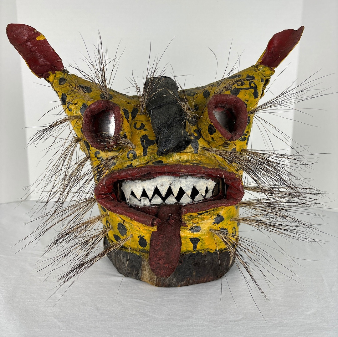Antique Guerrero Tiger Leather Ceremonial Mask - Etsy