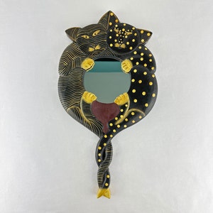 Hand Painted Cat Mirror and Coat Hook - Etsy
