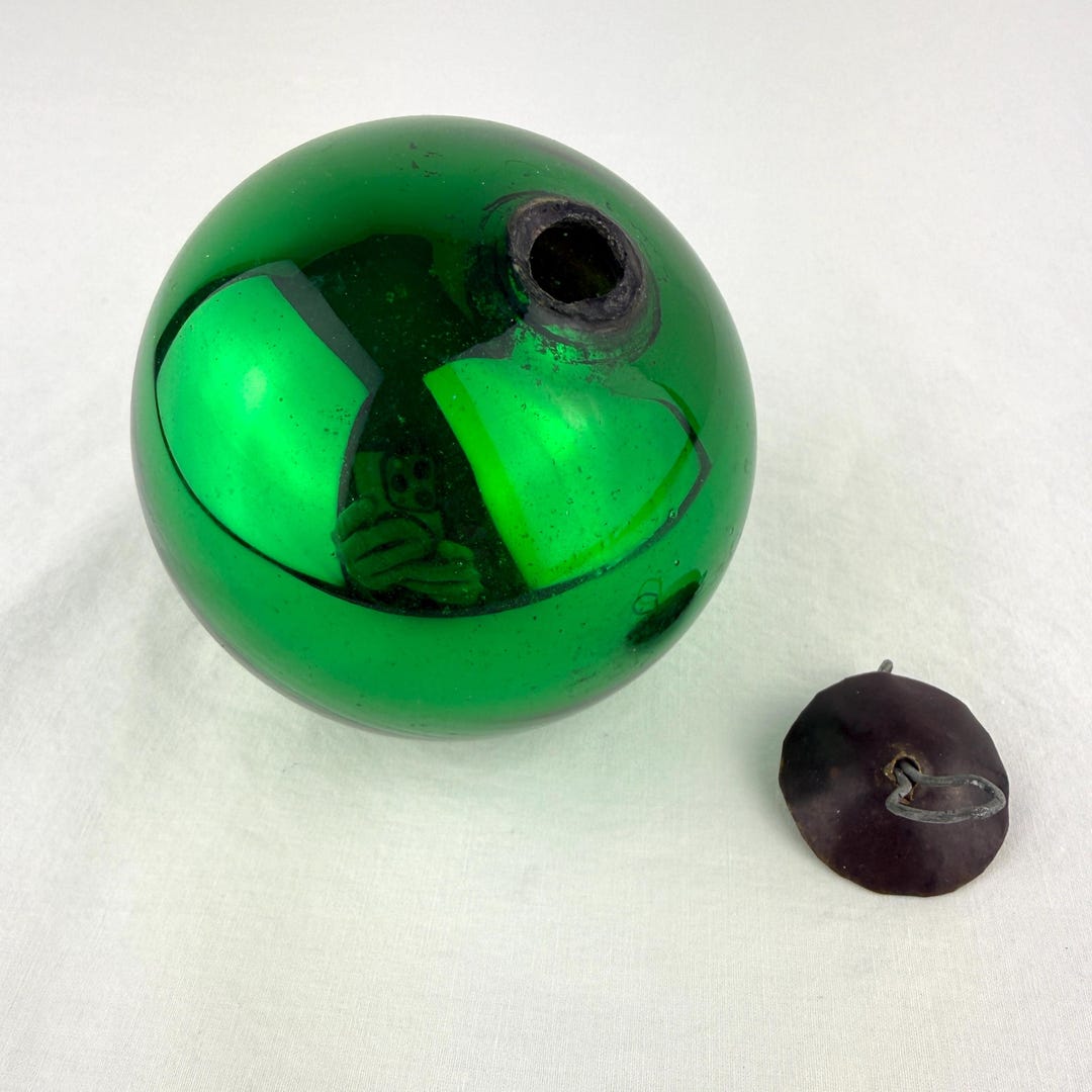 Antique German Green 3.5” Kugel Ornament as Found - Etsy