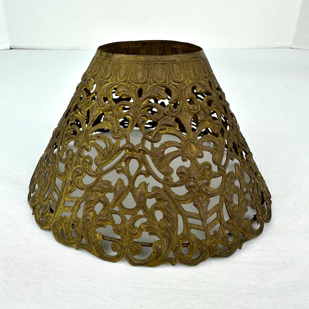Vintage Petite Brass Lace Lamp Shade - Etsy