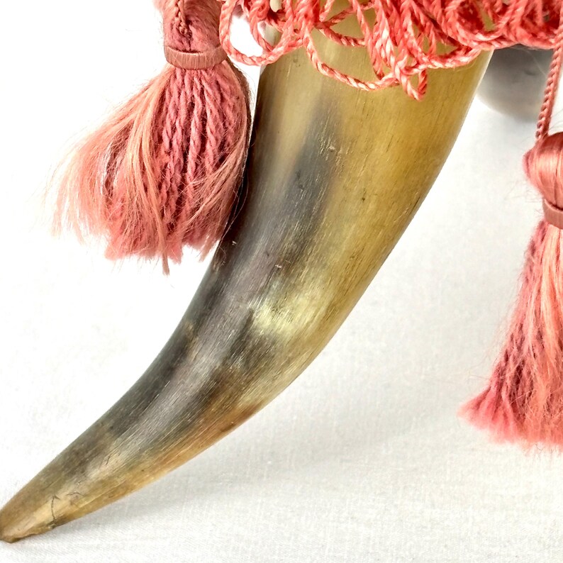 Antique Bovine Horn Folk Art Pin Cushion - Etsy