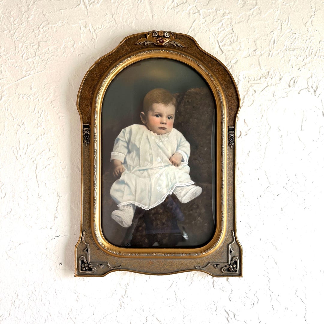 Art Deco Convex Bubble Picture Frame With Baby - Etsy