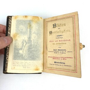Antique German Prayer Book With Leather and Celluloid Cover and Gilt ...