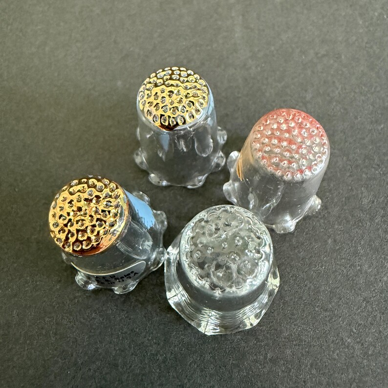12 Vintage Clear Glass Decorative Thimbles - Etsy
