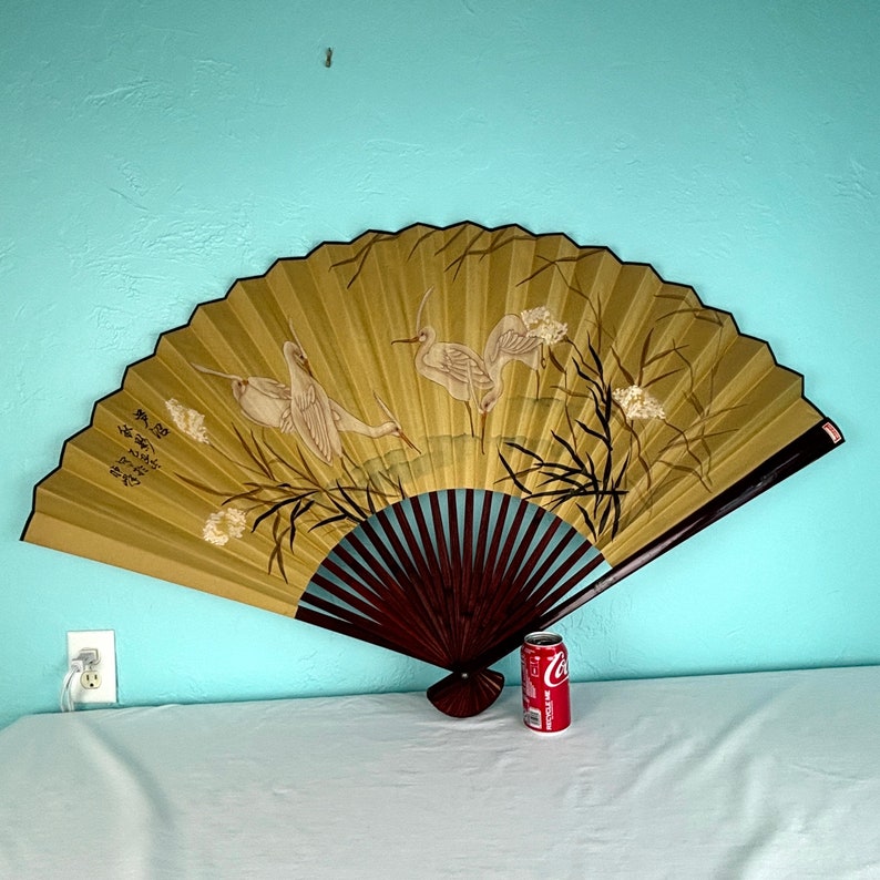 Large Vintage Chinese Wall Hanging Fan - Etsy