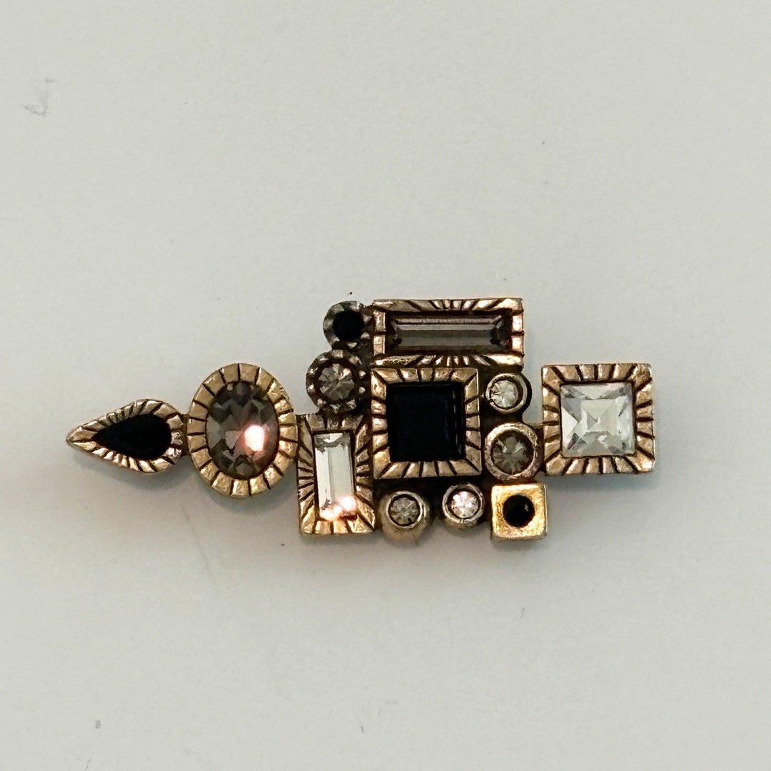 Patricia Locke Vintage Gold Tone Swarovski Crystal Brooch - Etsy