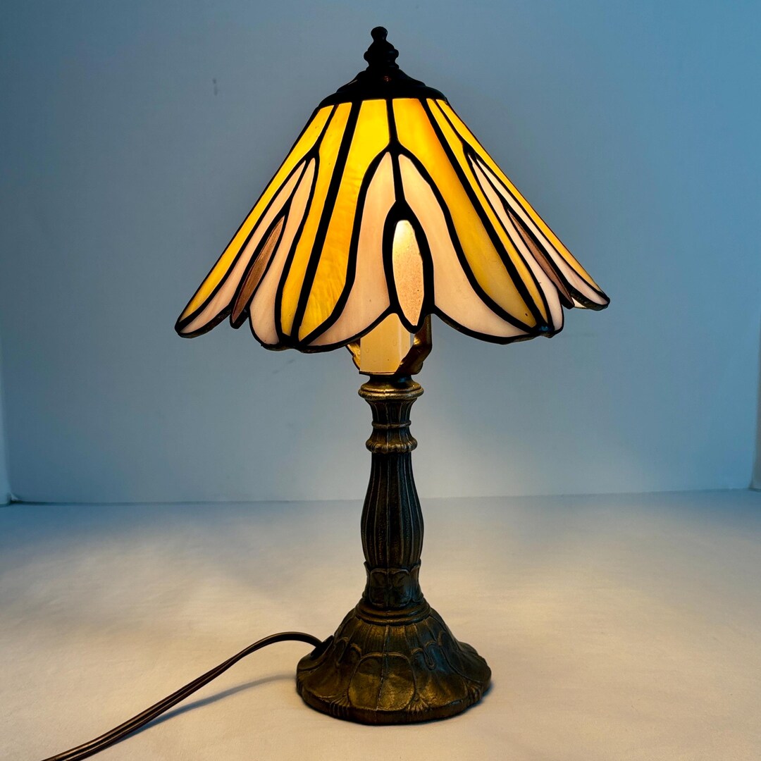 Vintage Tiffa Mini Table Lamp With Meyda Stained Glass Shade - Etsy