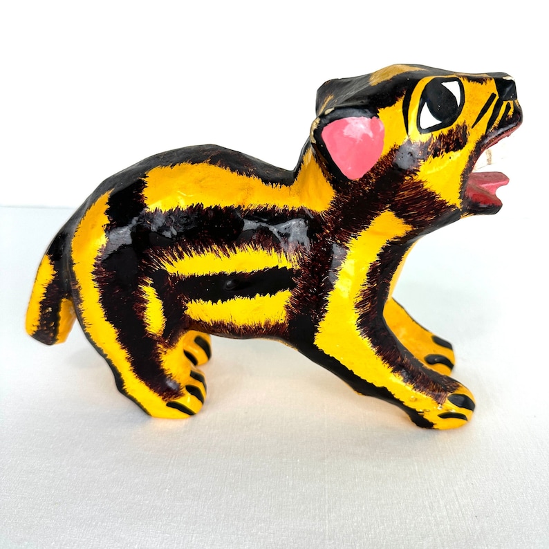 2 Alebrijes Mexican Folk Art Wood Carved Tigers - Etsy