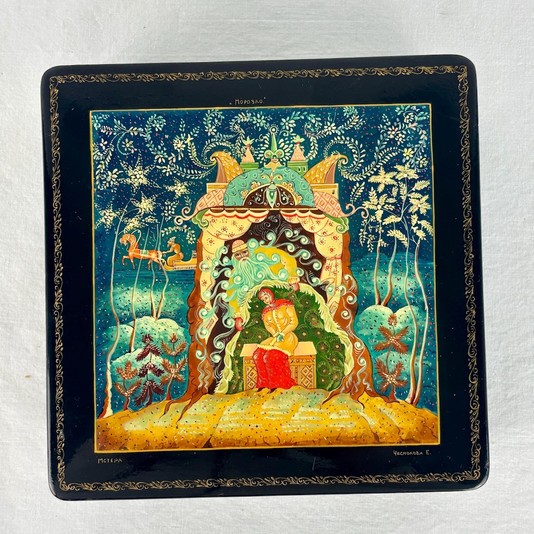 Vintage Large Russian Fairy Tale Morozko Father Frost Lacquer Box - Etsy