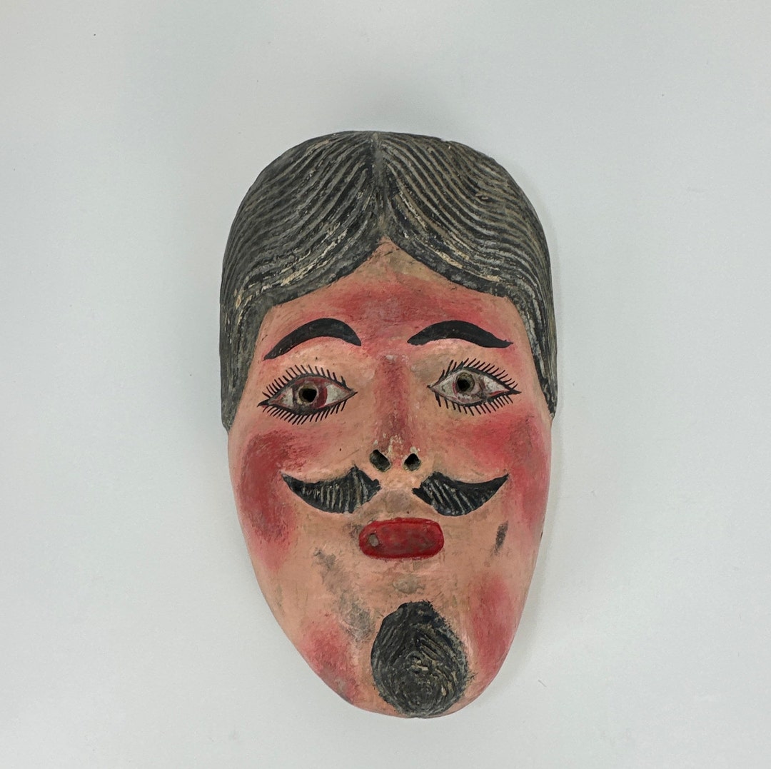 Vintage Hand Carved Wood Mask From Guerrero Mexico - Etsy