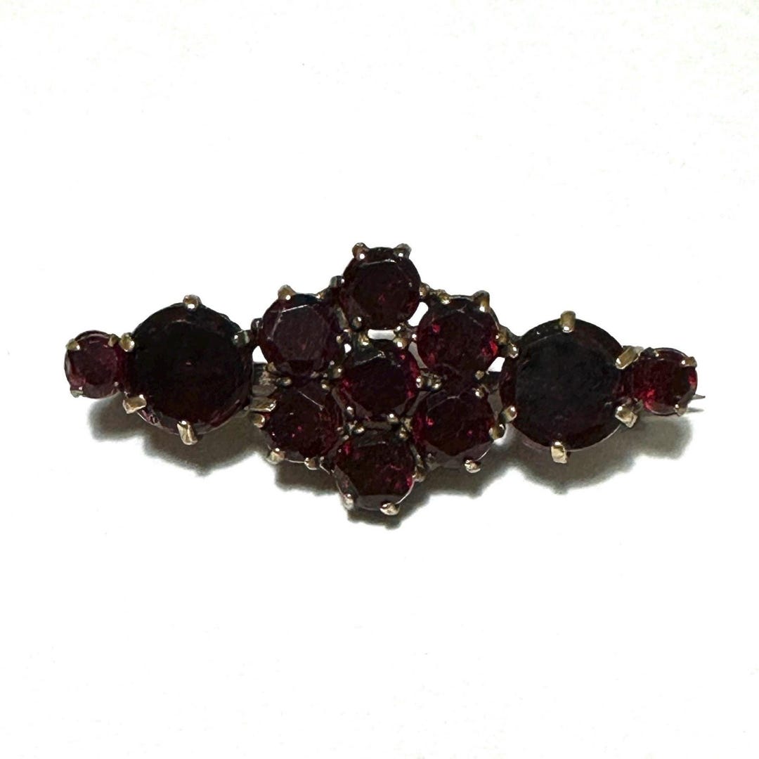 Edwardian Faux Garnet Table Cut Rhinestone Brooch - Etsy
