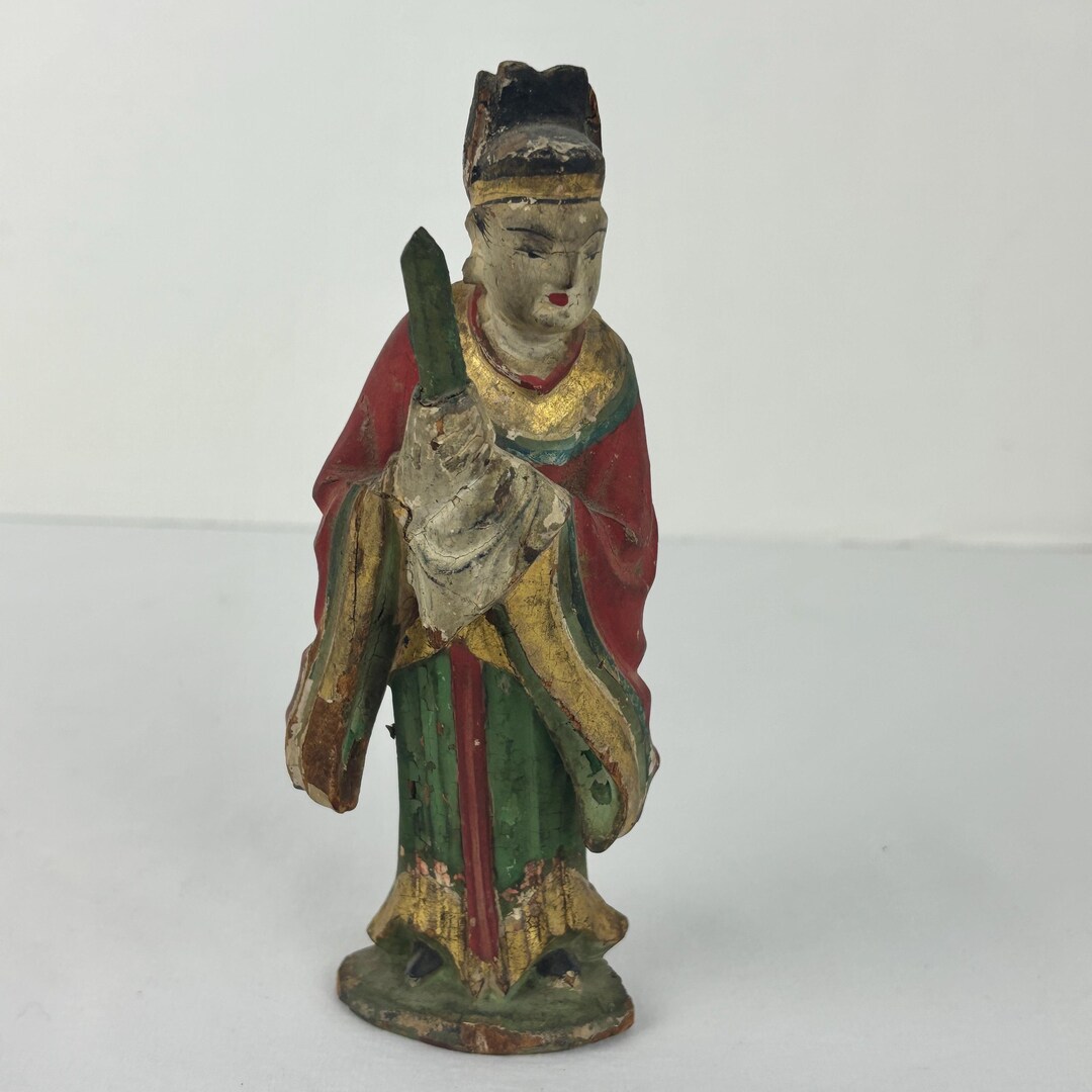 Antique Daoist Hand Carved and Painted Chinese Deity Figure - Etsy