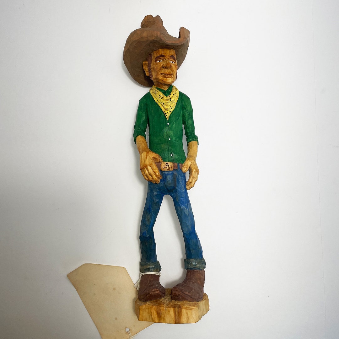 Hand Carved Cowboy by Gary Ensign - Etsy