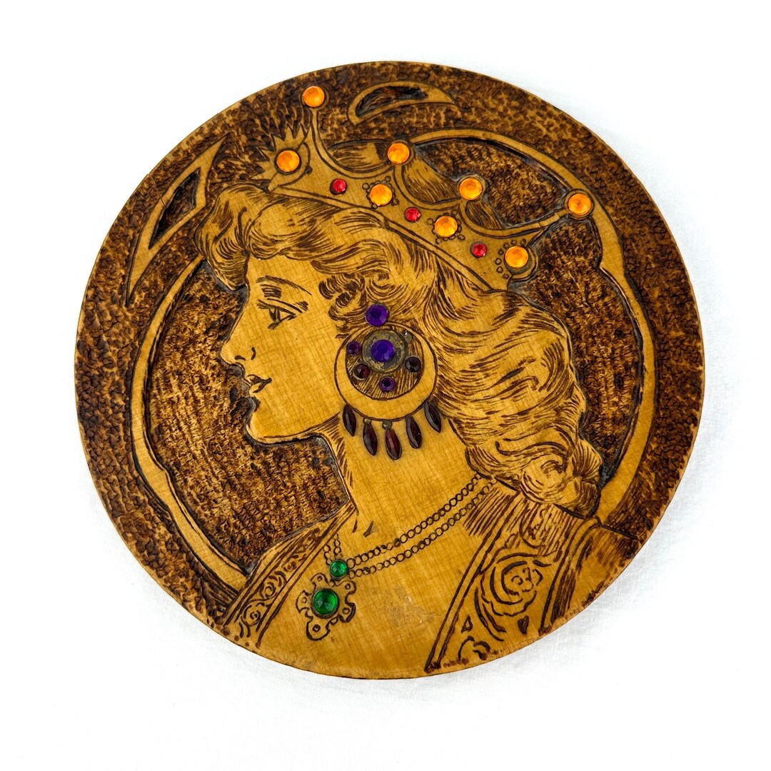 Antique Flemish Art Co Pyrography Plaque - Etsy