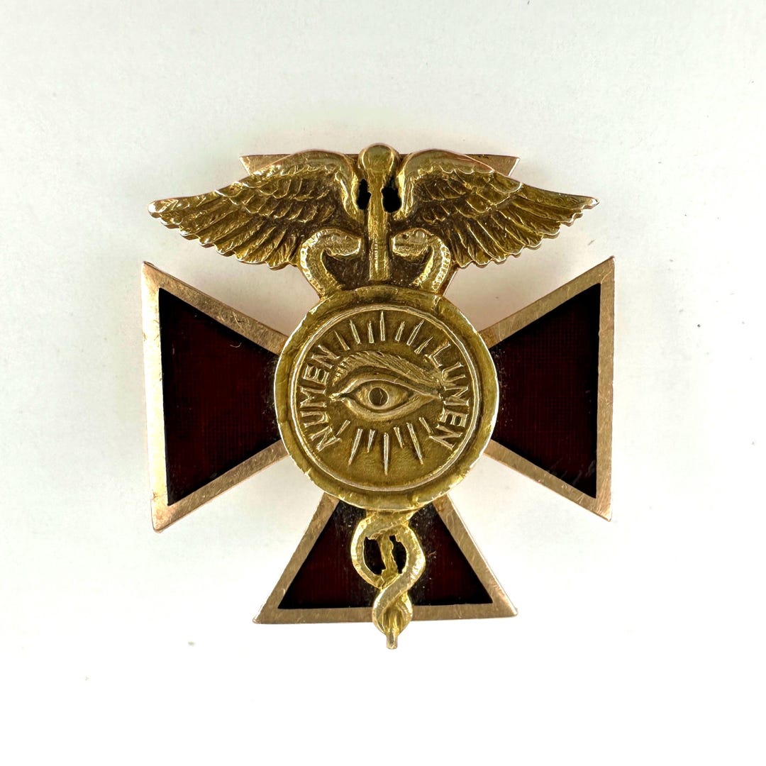 Vintage 14k Gold Enamel Wisconsin Medical Pin 1931 - Etsy