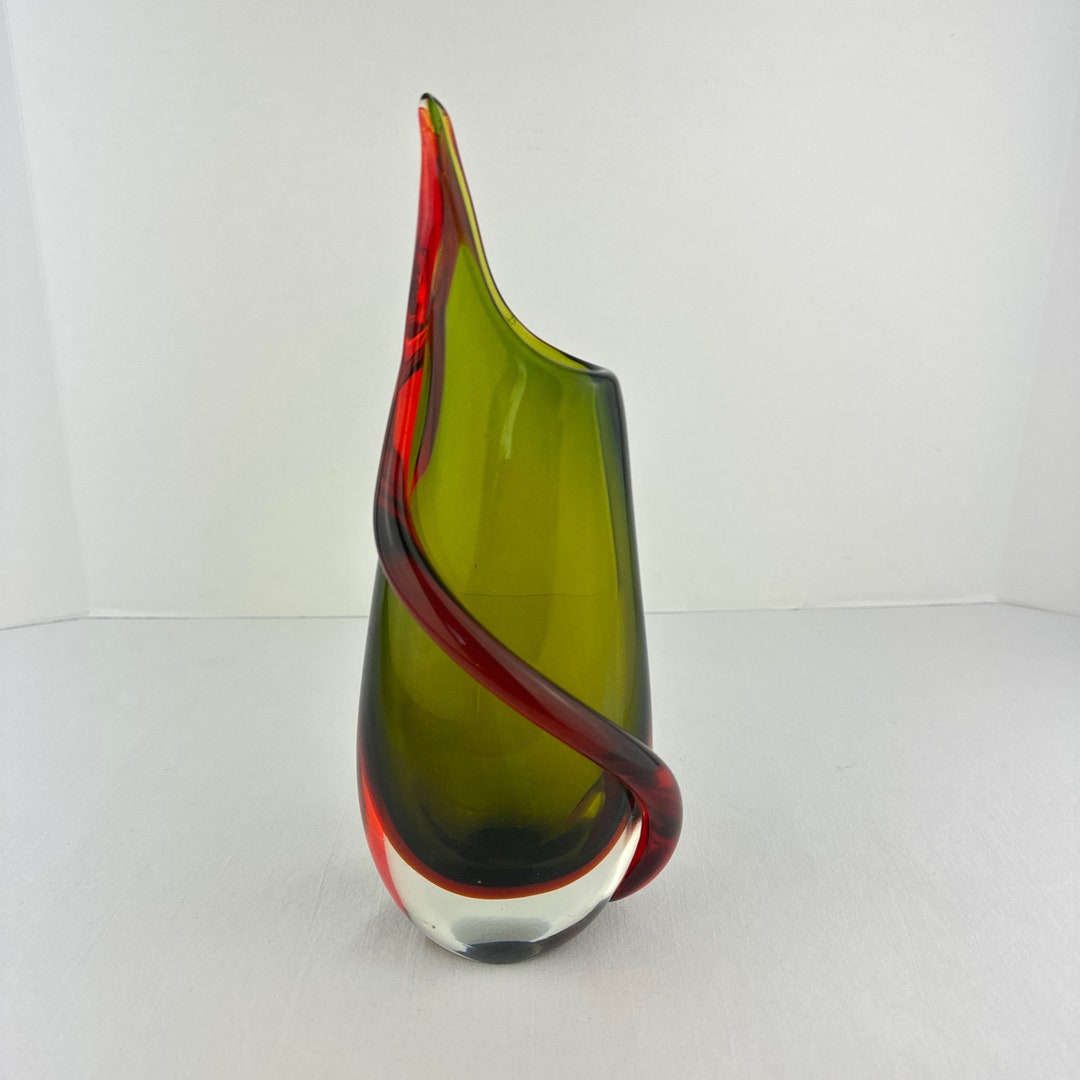 Murano Sommerso Flavio Poli Art Glass Vase - Etsy