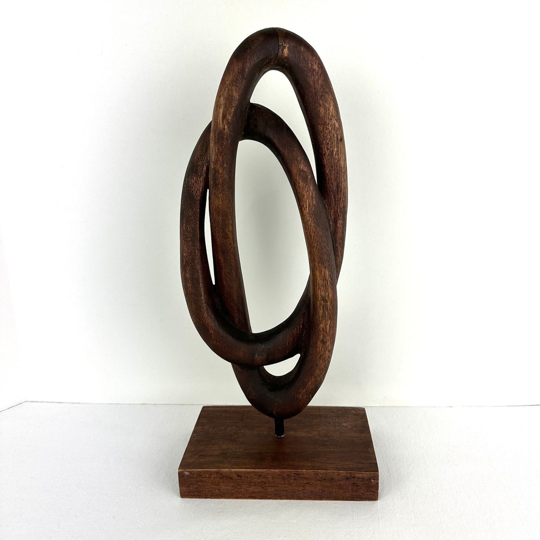 Hand Carved Modernist Wood Sculpture - Etsy