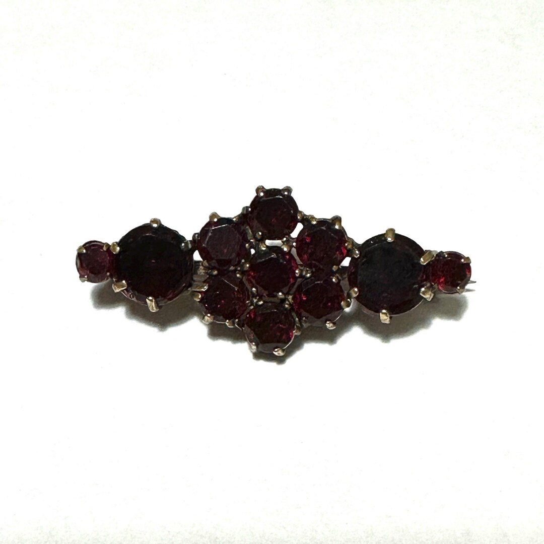 Edwardian Faux Garnet Table Cut Rhinestone Brooch - Etsy