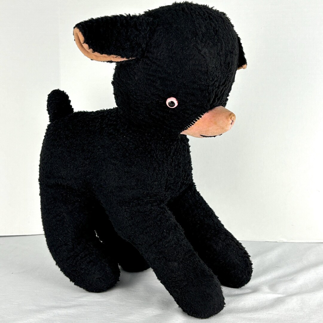Vintage Large Black Standing Lamb Mohair Plush Animal - Etsy