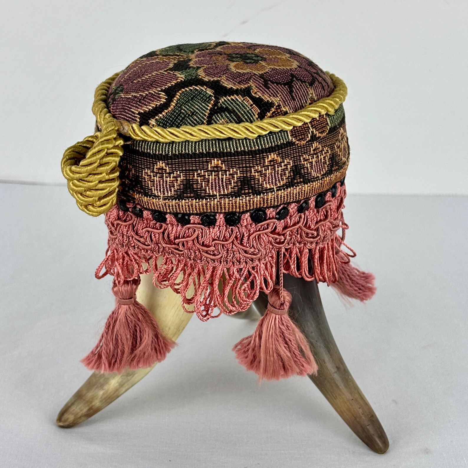 Antique Bovine Horn Folk Art Pin Cushion - Etsy