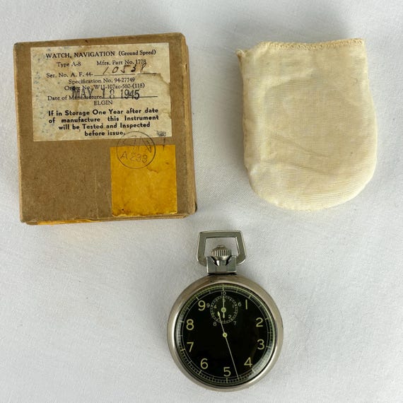 World War II Bomb Timer Jitterbug Stopwatch - Gem
