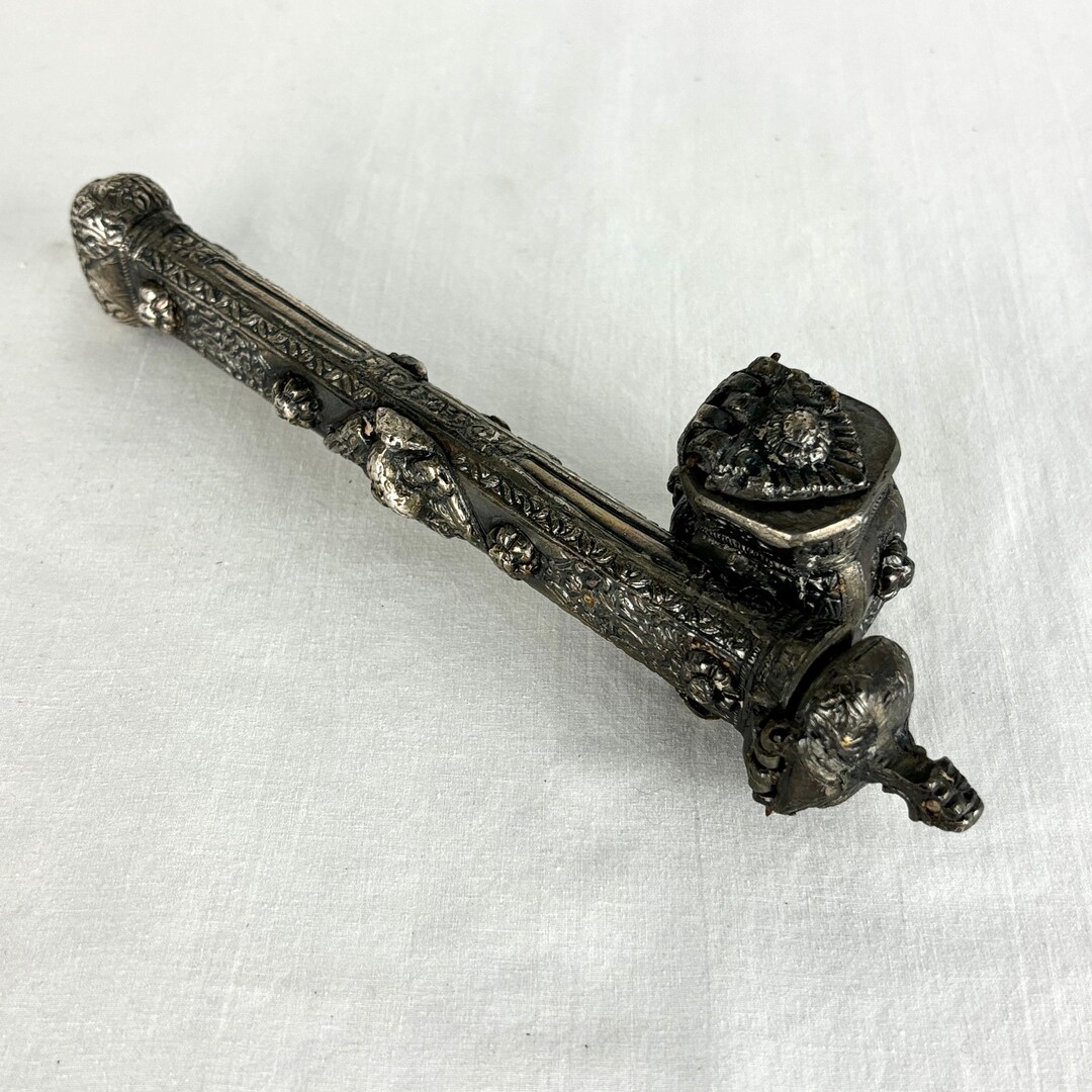 Antique Silver Persian Pen and Inkwell Qalamdan Divit - Etsy