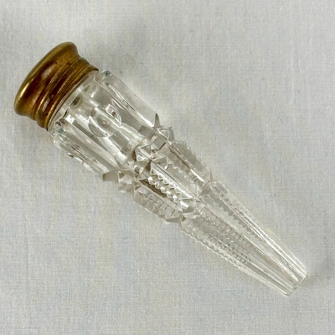 Antique Victorian Cut Glass Lay Down Perfume Bottle - Etsy