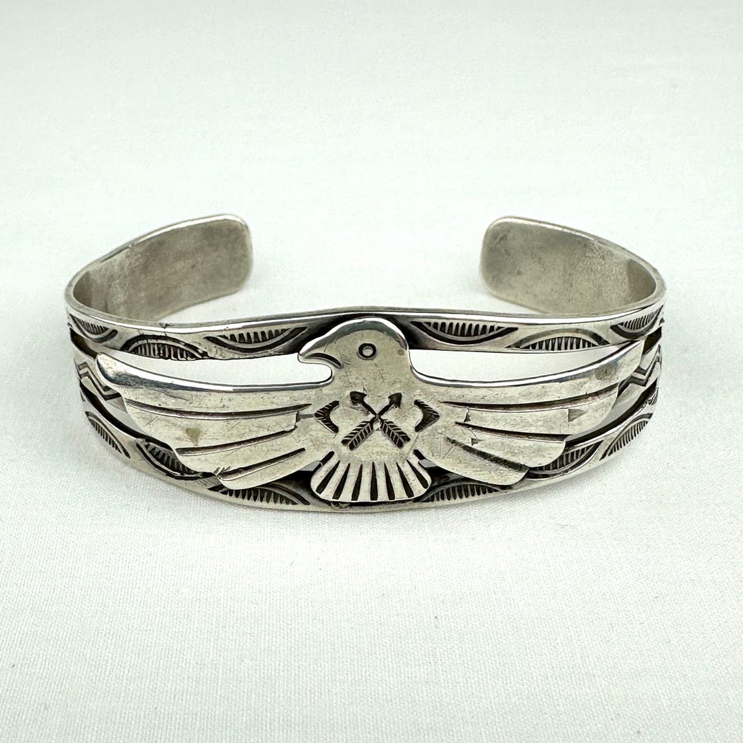 Vintage Fred Harvey Native American Thunderbird Cuff - Etsy