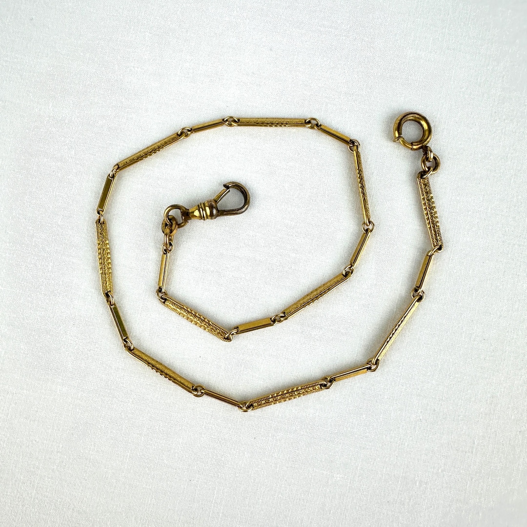Vintage Swank Gold Filled Ornate Watch Chain - Etsy