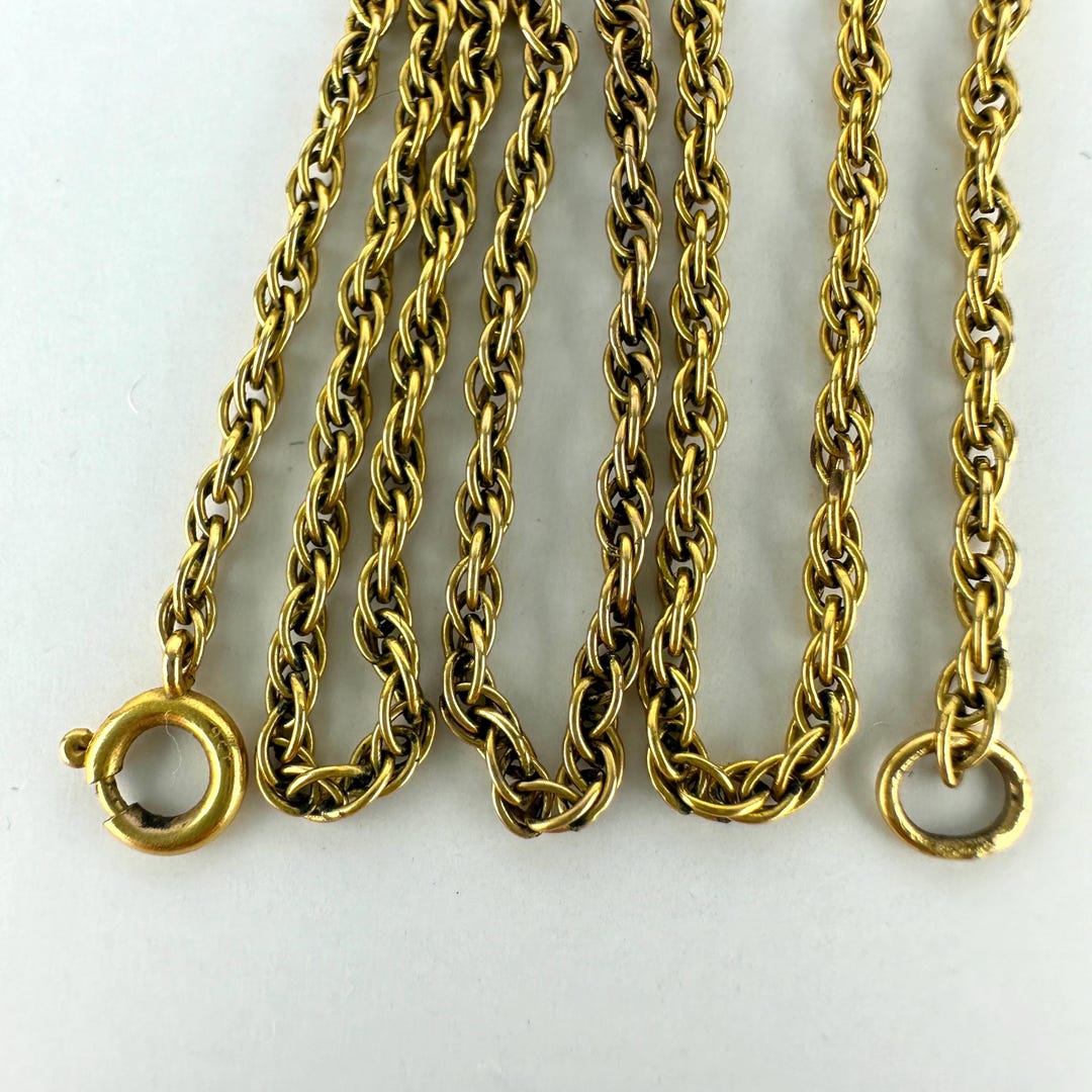 Vintage 9K Gold Rope Twist Chain Necklace 20” - Etsy