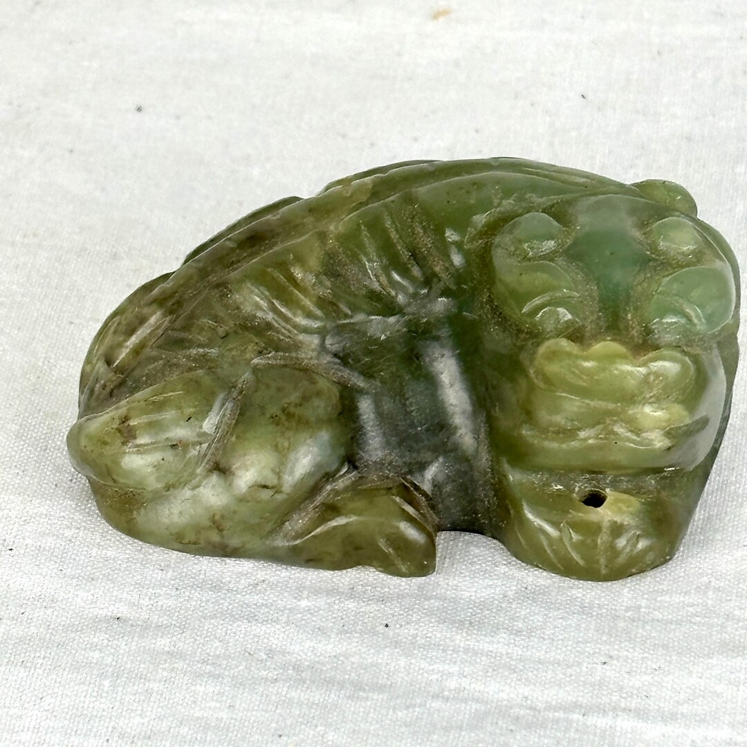 Vintage Chinese Jade Foo Dog Pendant/toggle - Etsy