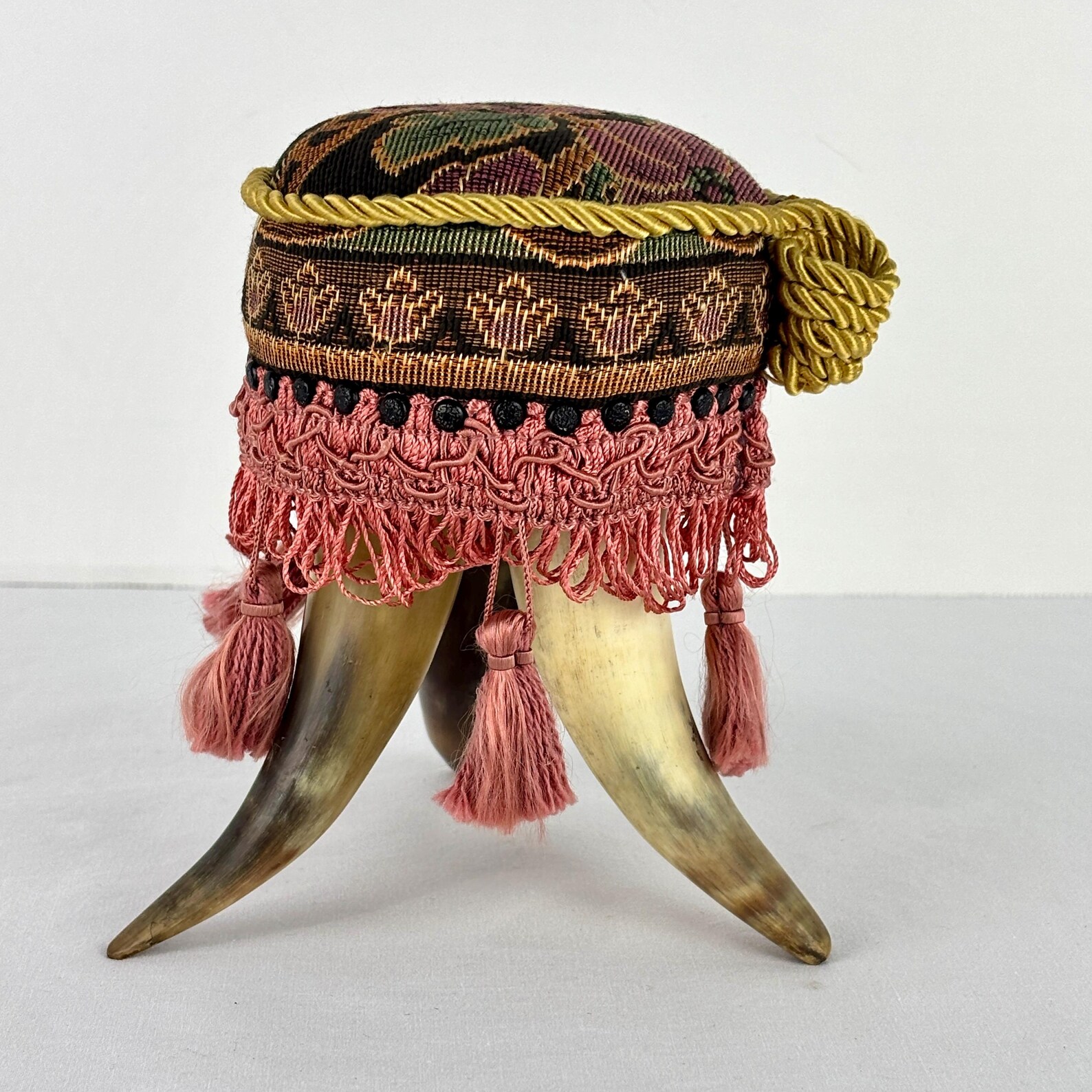 Antique Bovine Horn Folk Art Pin Cushion - Etsy