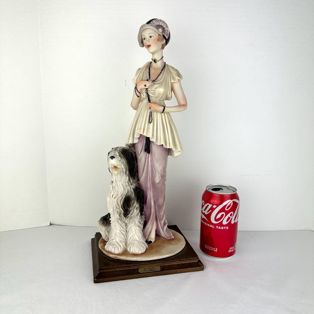 Auro Belcari Porcelain Art Deco Figure With Sheepdog - Etsy