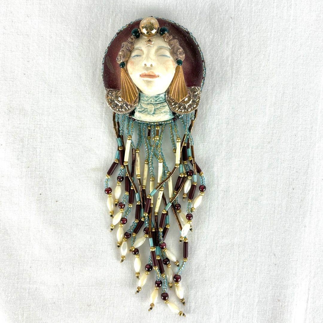 Vintage Sorelle Art Nouveau Tarot Readers Face Brooch - Etsy